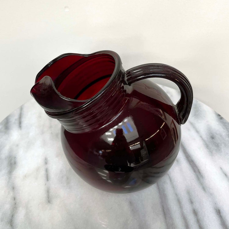 1960s Anchor Hocking Roly Poly Royal Ruby Pitcher - Etsy