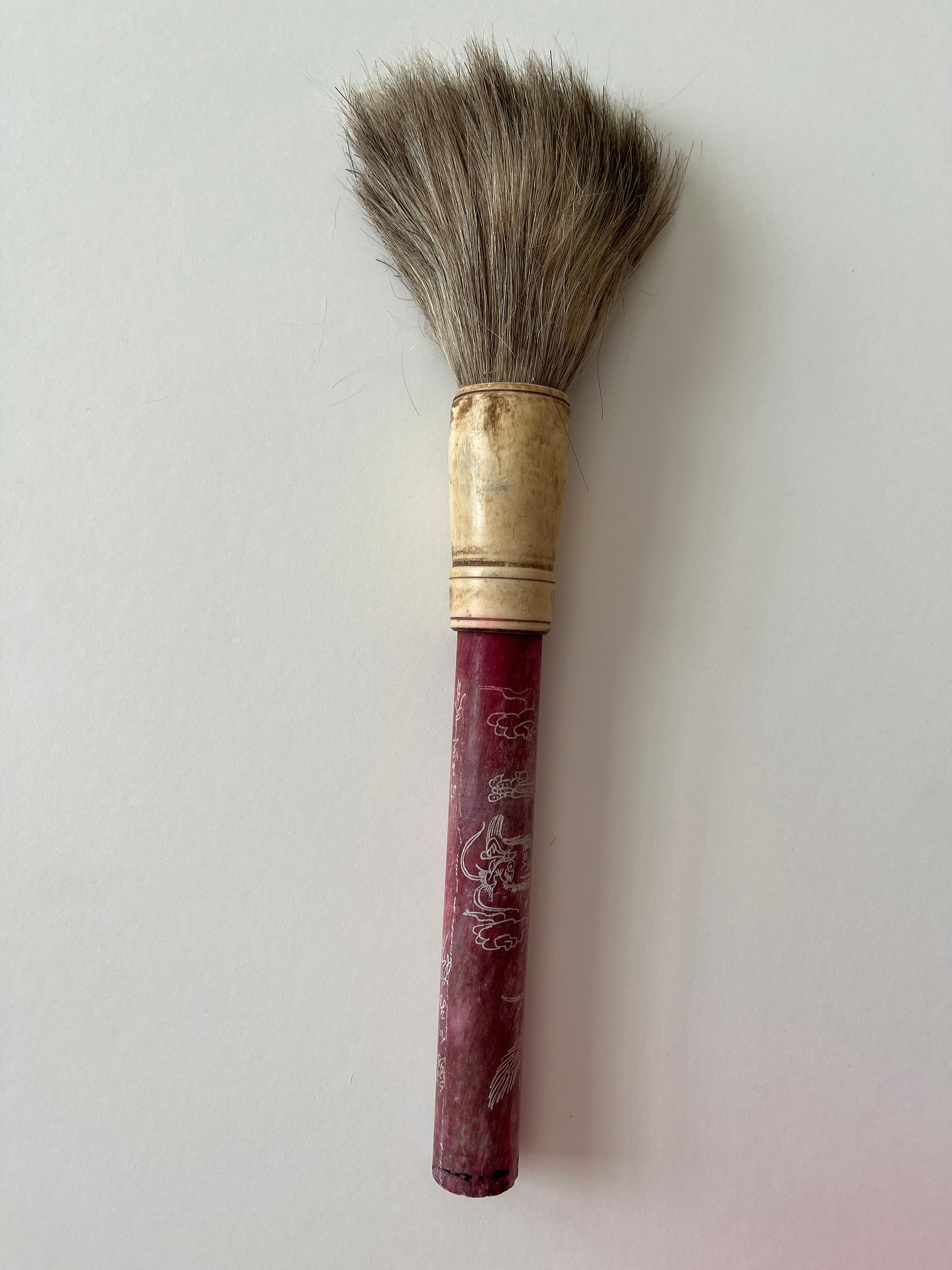 Large Calligraphy/artist Brush 5 Inch Tip With an Engraved Red Stone ...