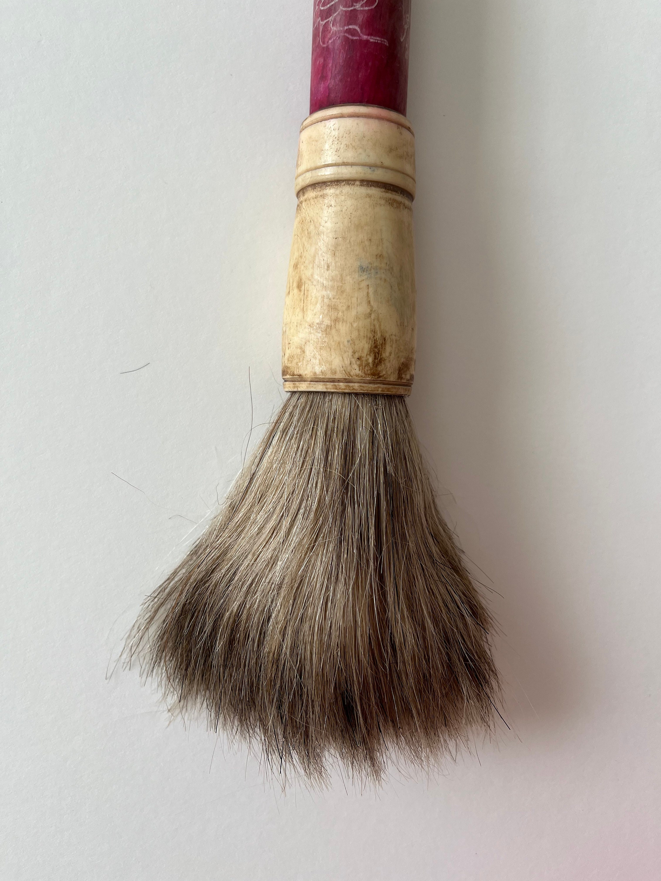 Large Calligraphy/artist Brush 5 Inch Tip With an Engraved Red Stone ...