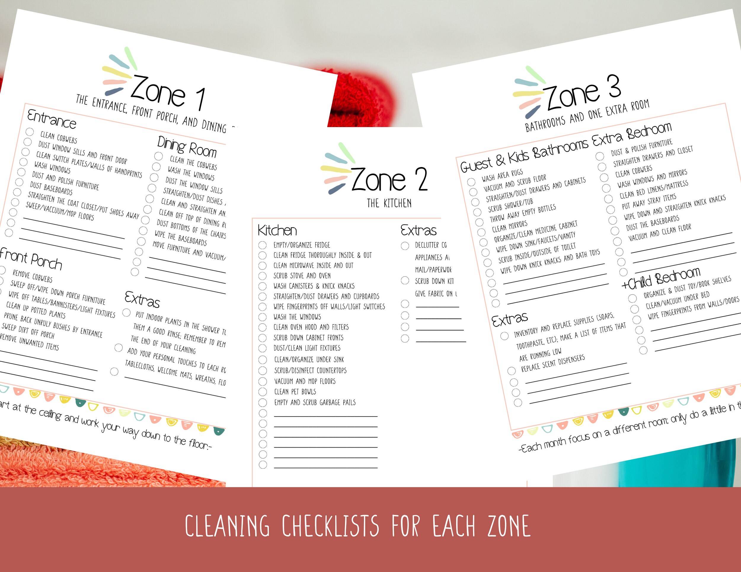 Printable Cleaning Checklist, Fly Lady Control Journal, Zone Journal ...