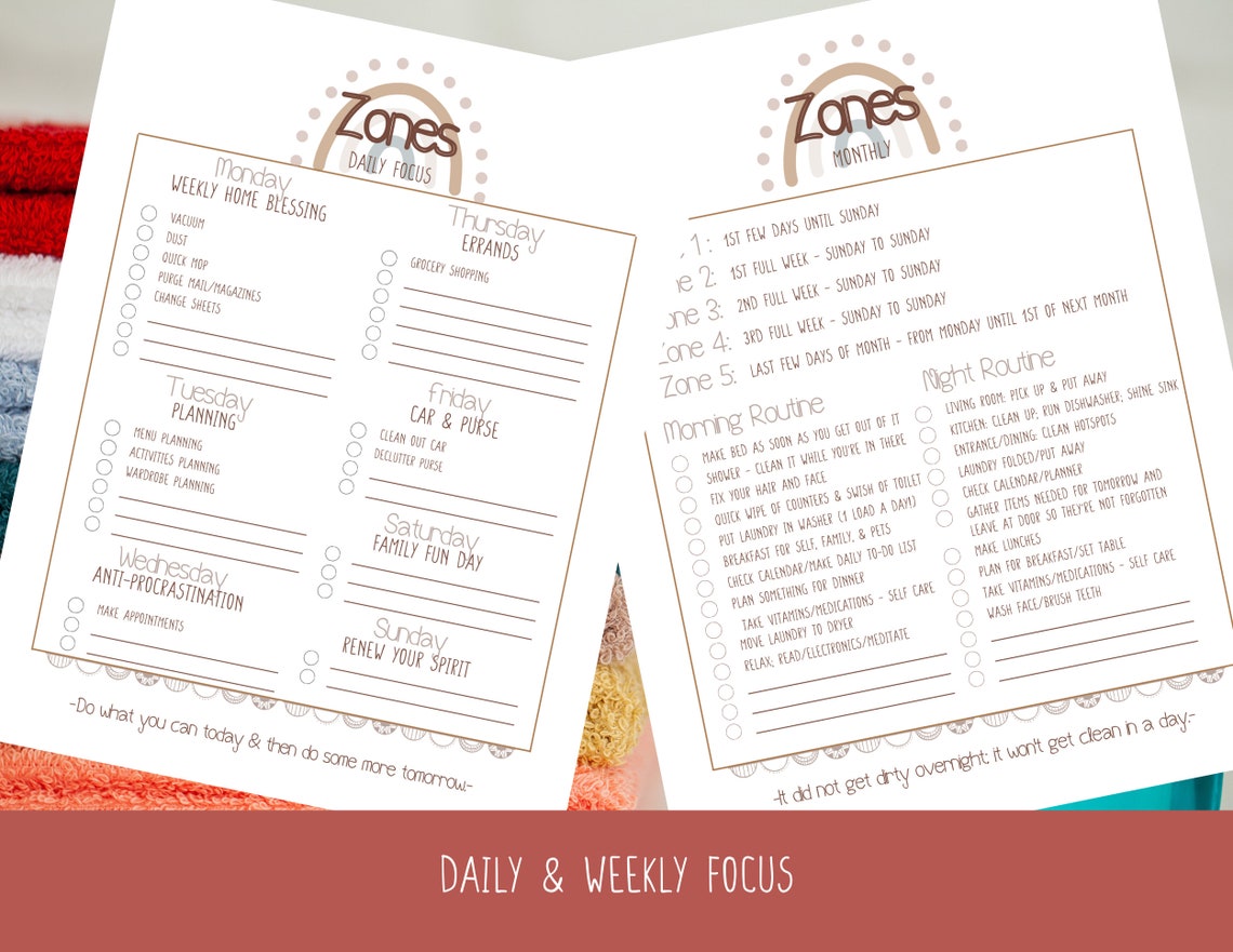 Printable Cleaning Checklist, Fly Lady Control Journal, Zone Journal ...