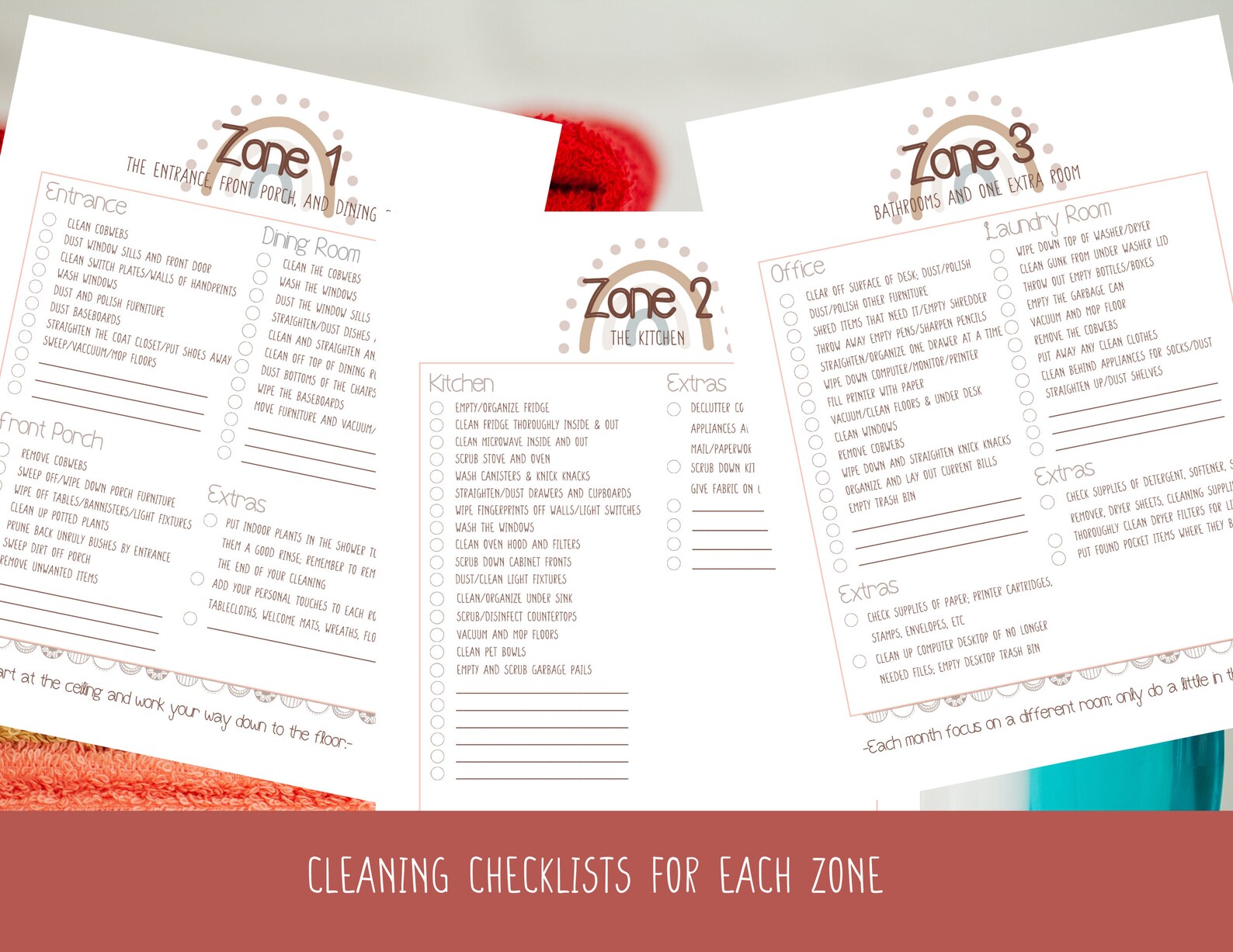 Printable Cleaning Checklist, Fly Lady Control Journal, Zone Journal ...