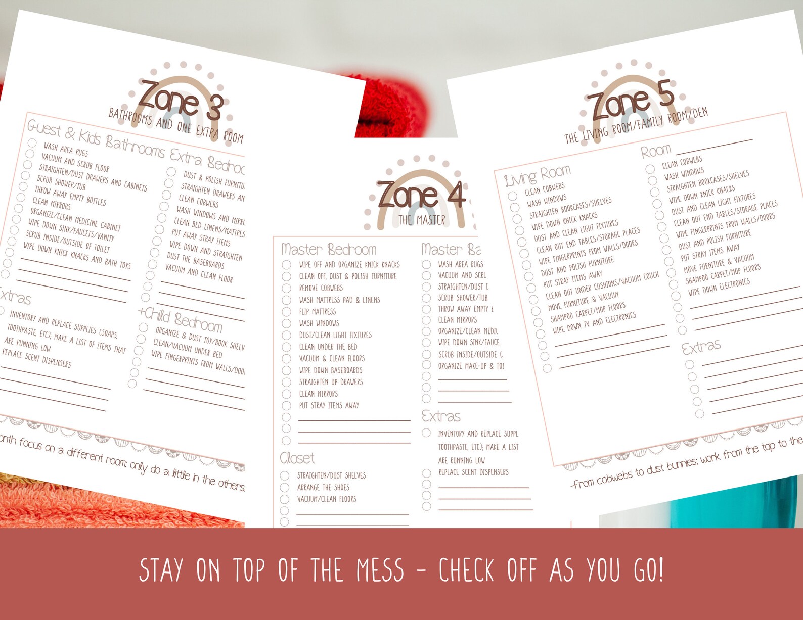 Printable Cleaning Checklist, Fly Lady Control Journal, Zone Journal ...