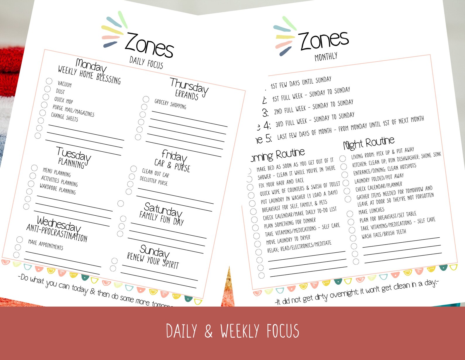 Printable Cleaning Checklist, Fly Lady Control Journal, Zone Journal ...