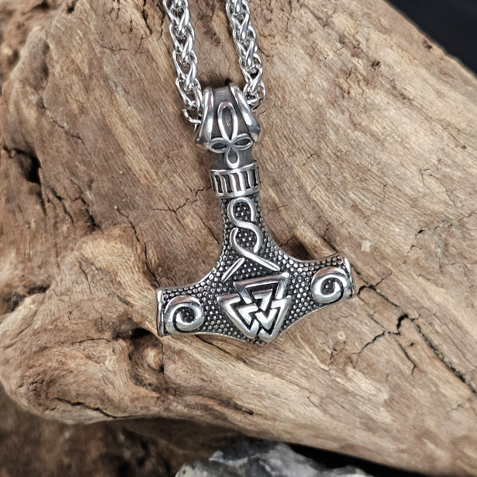 Mjolnir With Celtic Cross and Valknut Necklace - Etsy