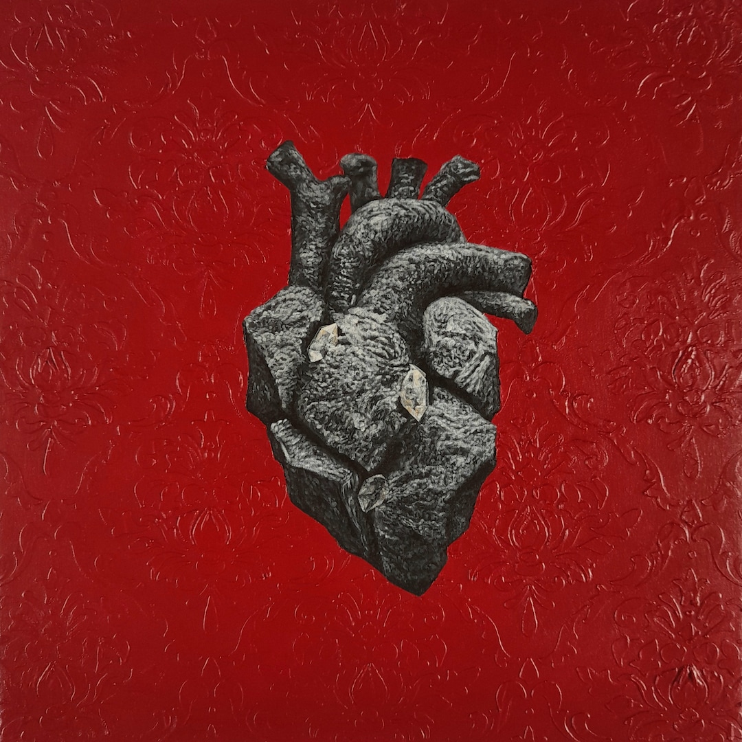 Heart Painting, Stone Human Heart Painting, Anatomical Heart, Origina ...