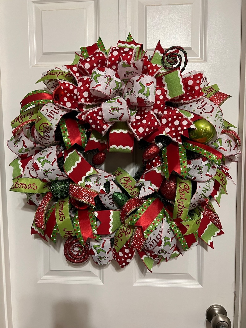 Grinch Christmas Wreath - Etsy