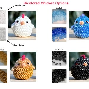 Bead Crochet Mini Chicken Keychain With Different Color Options - Etsy