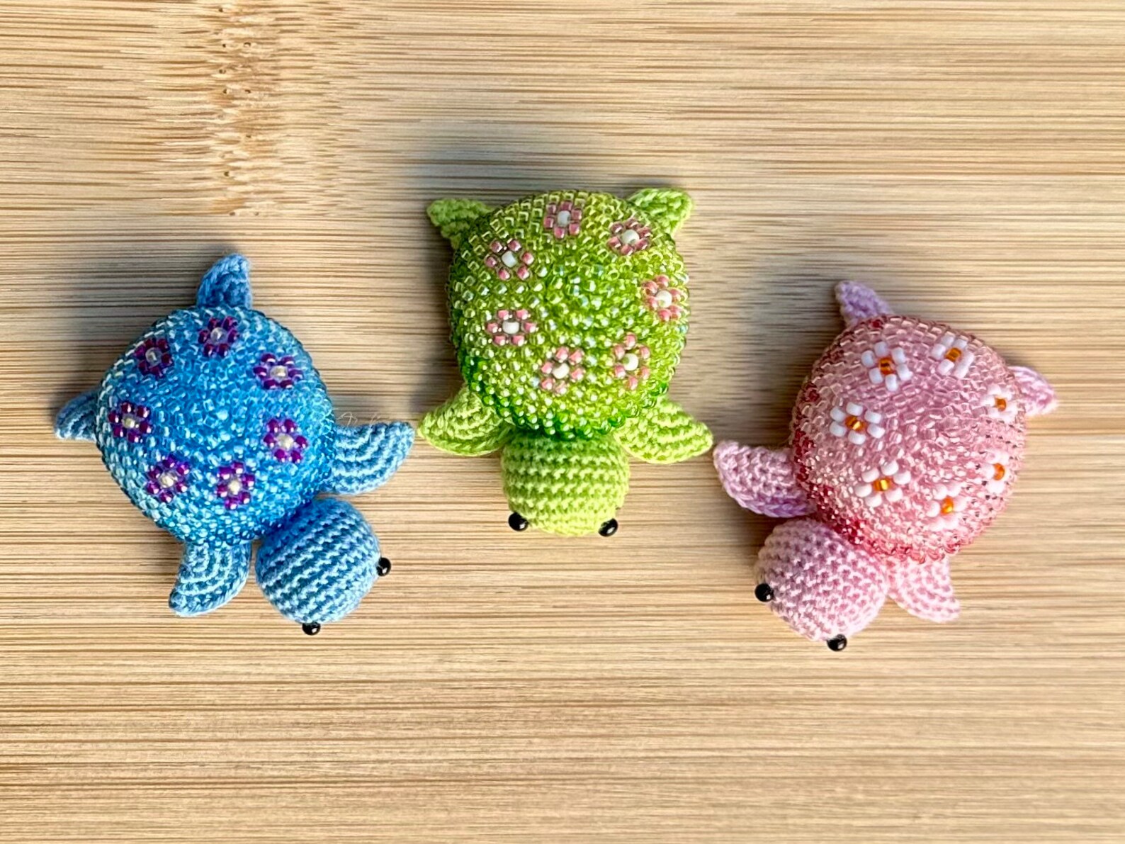 Bead Crochet Mini Turtle Keychain With Different Color Options - Etsy