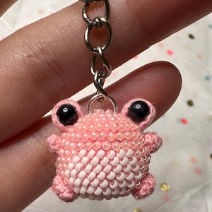 Bead Crochet Mini Frog Keychain With Different Color Options - Etsy