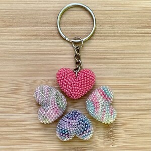 Bead Crochet X-SMALL Heart Keychain With Different Color Options - Etsy
