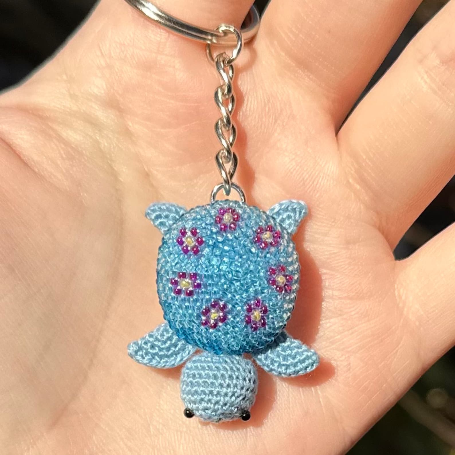 Bead Crochet Mini Turtle Keychain With Different Color Options - Etsy