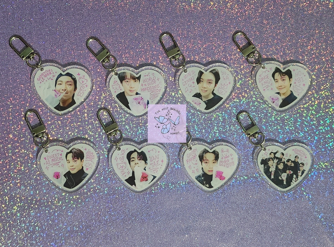 BTS Heart Keychains - Etsy