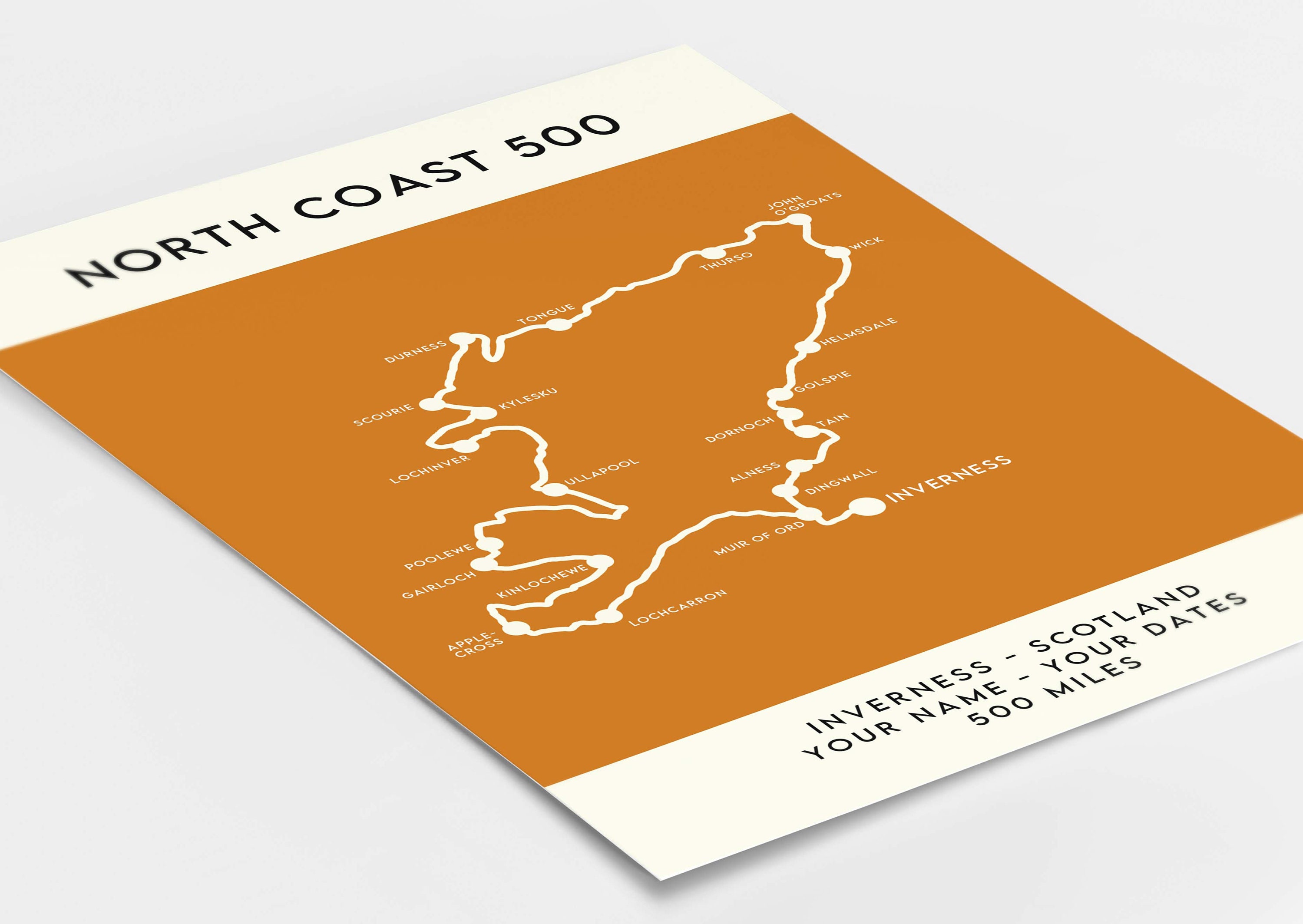 nc500-route-map-custom-hiking-map-personalised-line-art-etsy-uk