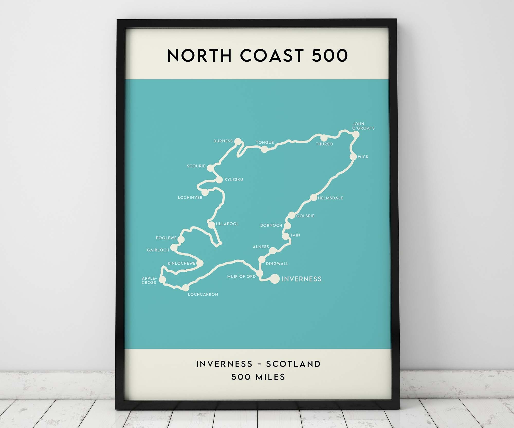nc500-route-map-custom-hiking-map-personalised-line-art-etsy-uk