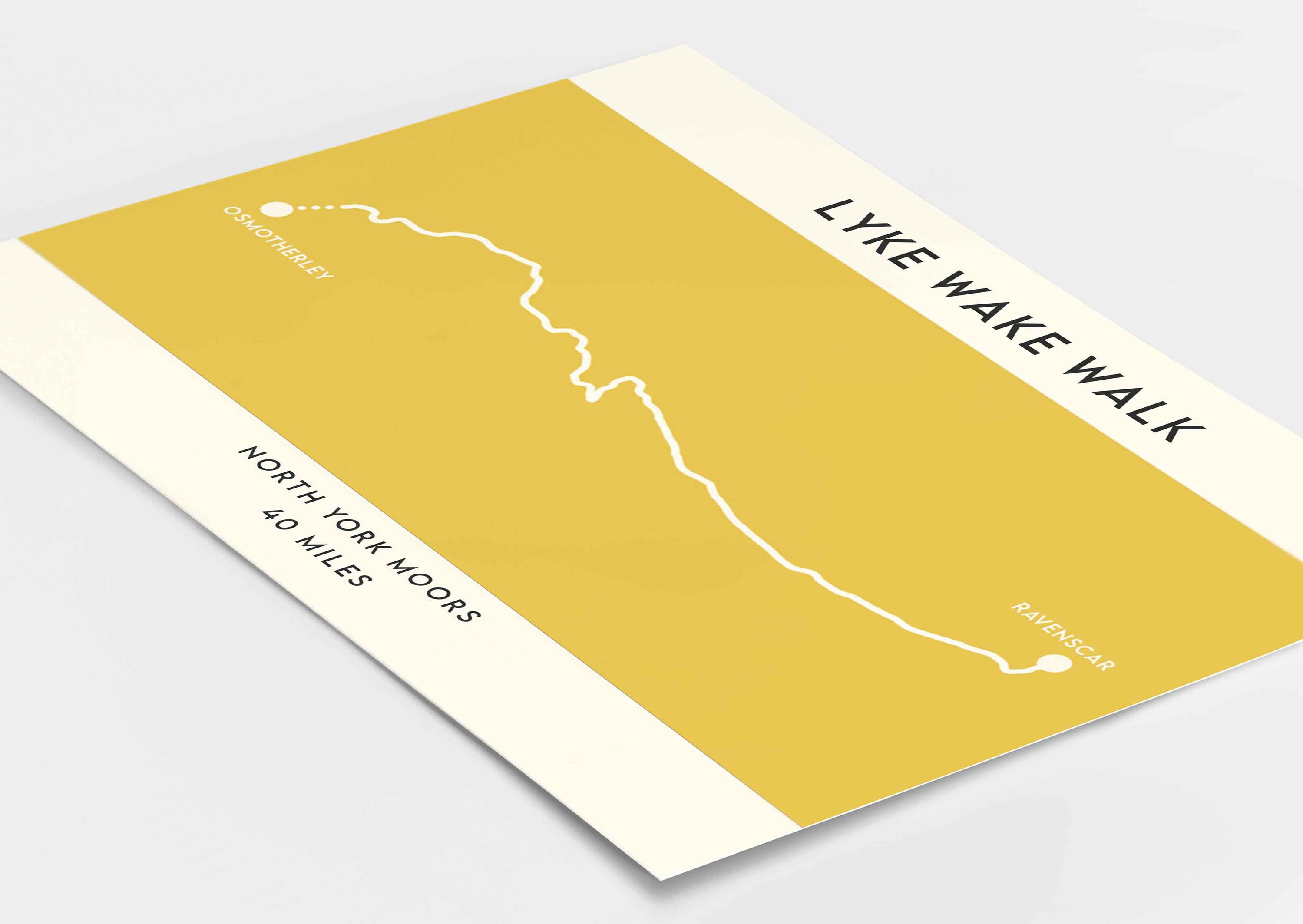 Lyke Wake Walk Print Personalised Line Art Route Map for the - Etsy