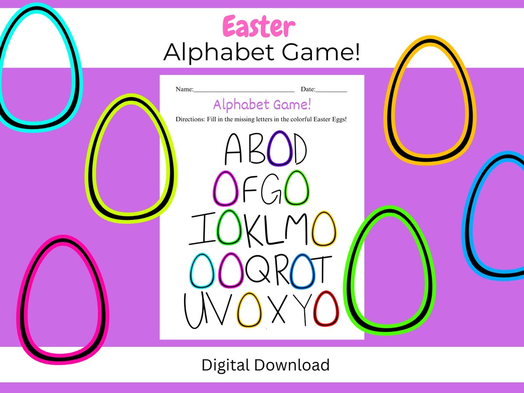 Easter Alphabet Missing Letters Game | Homeschool Classroom Activity ...