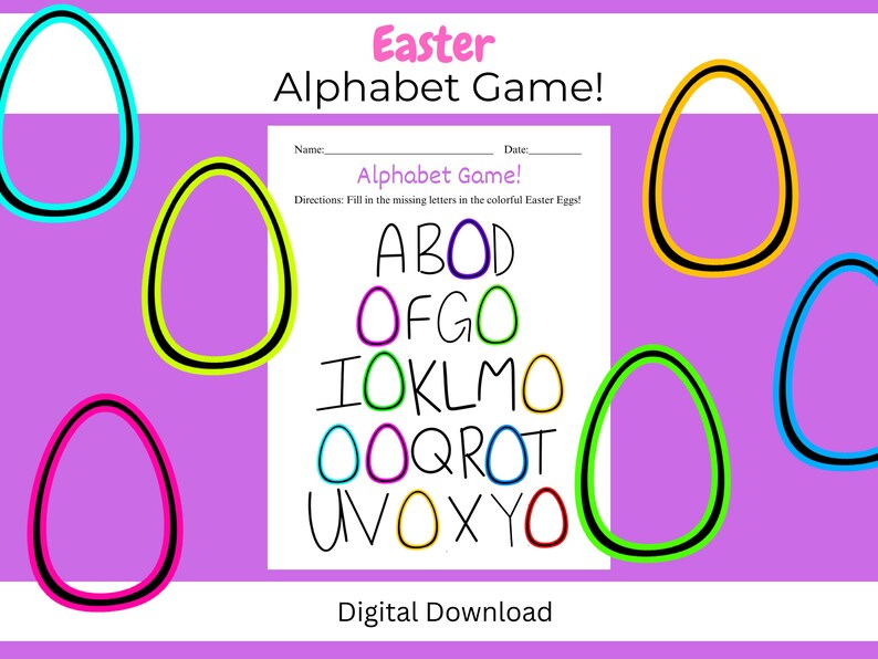 Easter Alphabet Missing Letters Game | Homeschool Classroom Activity ...