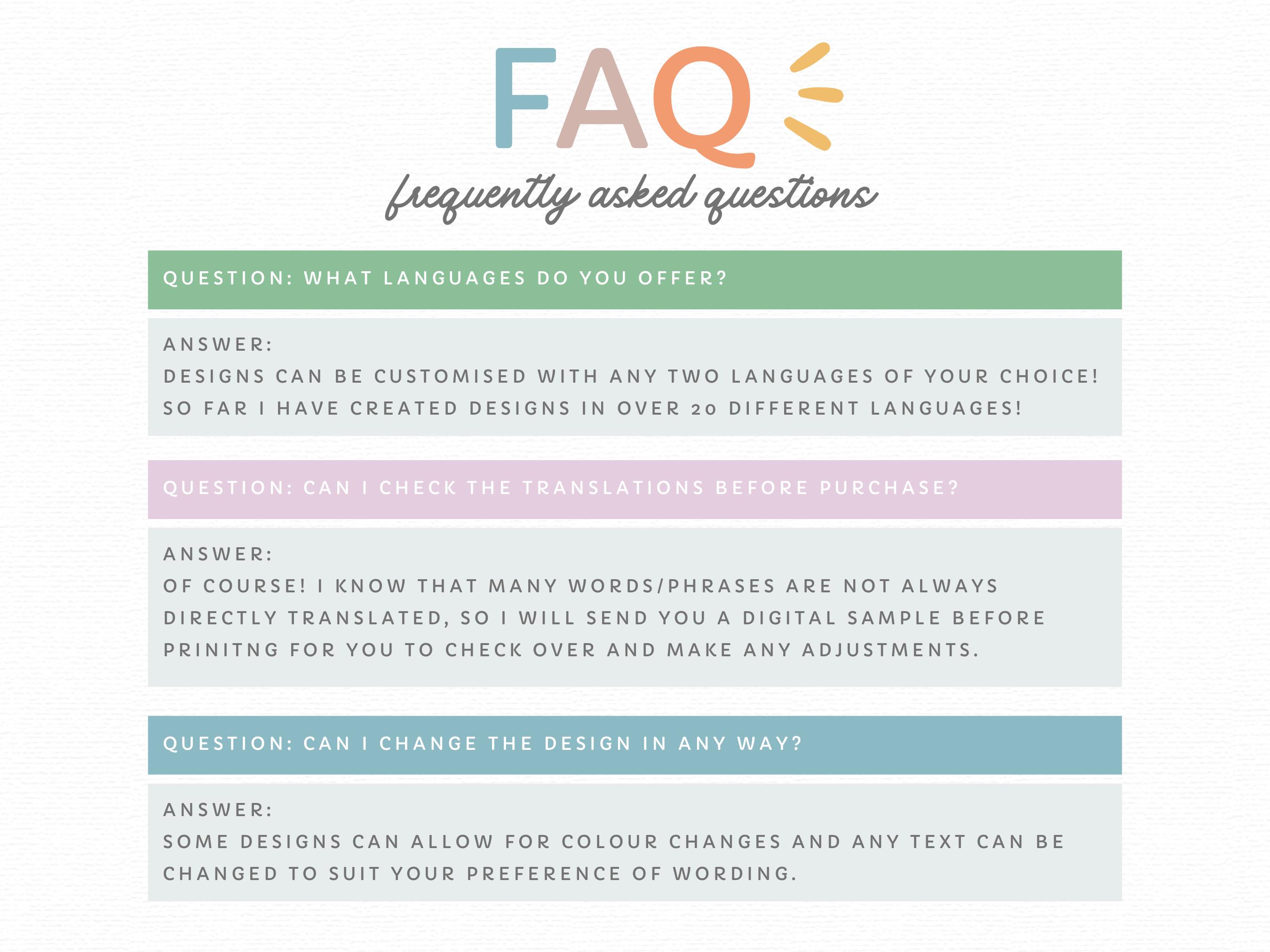 Bilingual 'four Seasons' Poster | Personalised Print | Bilingual ...