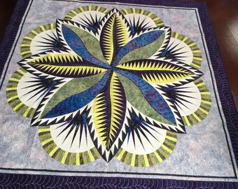 Fire Island Hosta Queen 100-inch Square Paper Piecing Quilt Pattern by ...