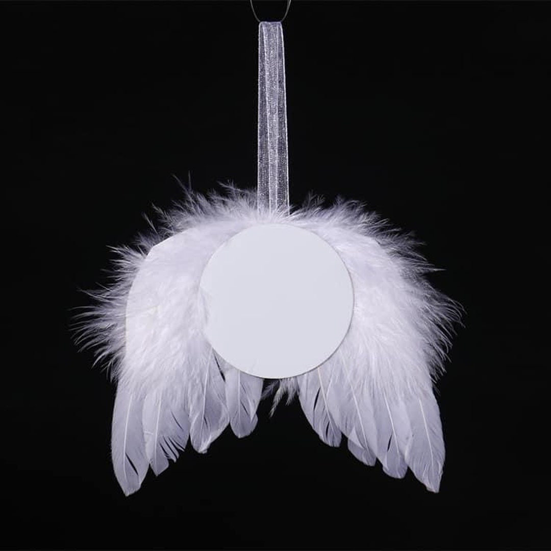 Sublimation Blank MDF Feather Wing Christmas Ornament Blank Angel Wing ...