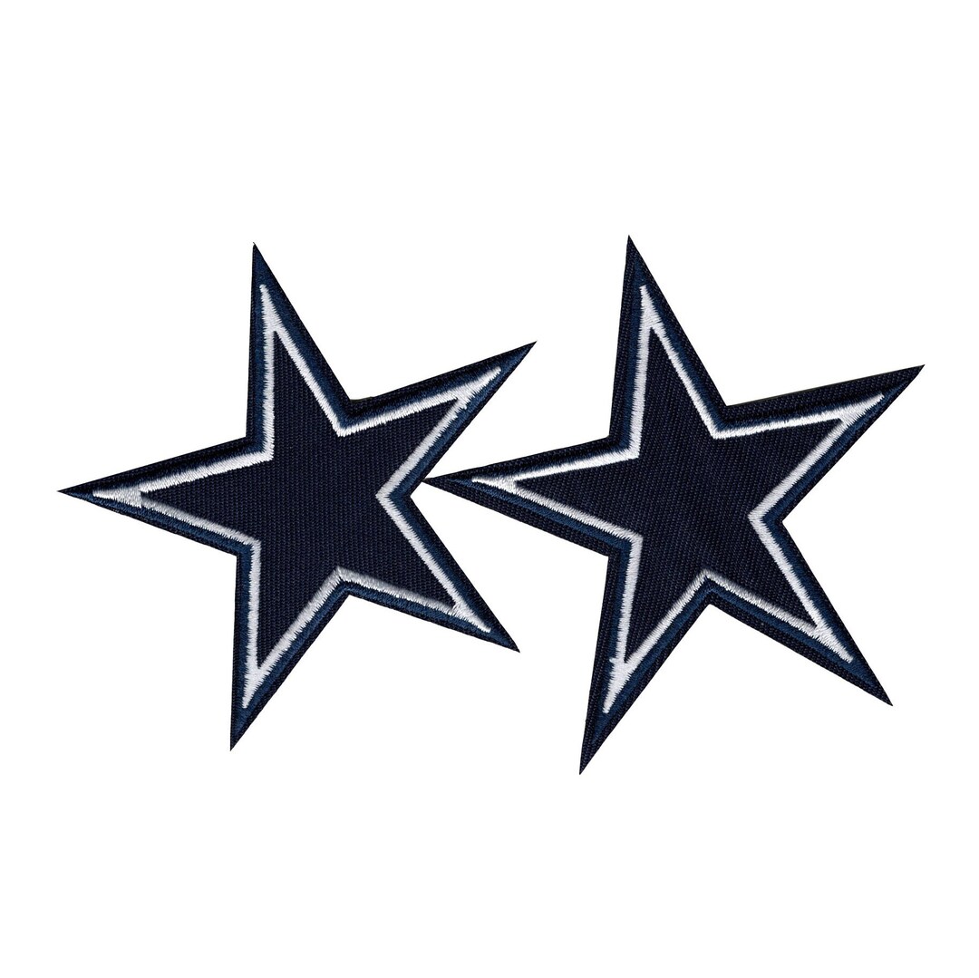 Embroidered Navy Blue White Border Stars Iron on Sew on Applique Patch ...