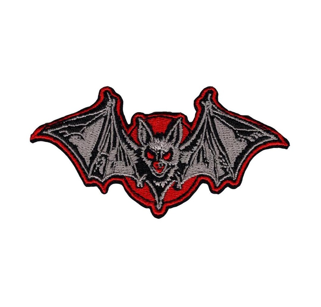 Scary Red Gray Bat Vampire Embroidered Iron on Sew on Applique Patch - Etsy