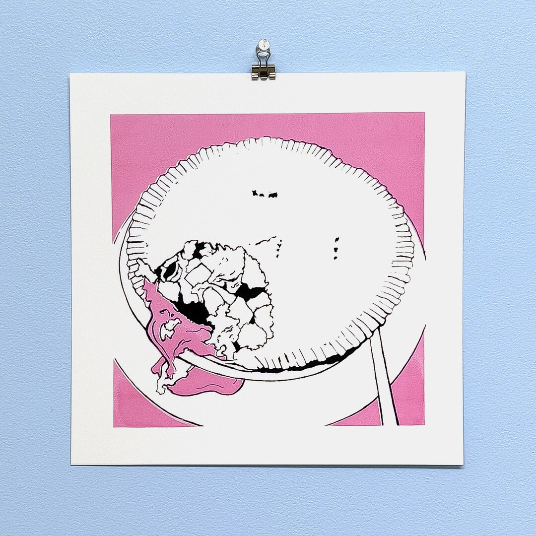 2 Color Screenprint on 10x10" 80lb White Cardstock | Pot Pie Wall Art ...
