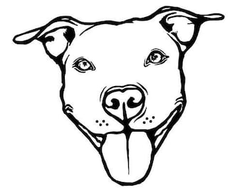 Pit Bull Outline Svg - Etsy