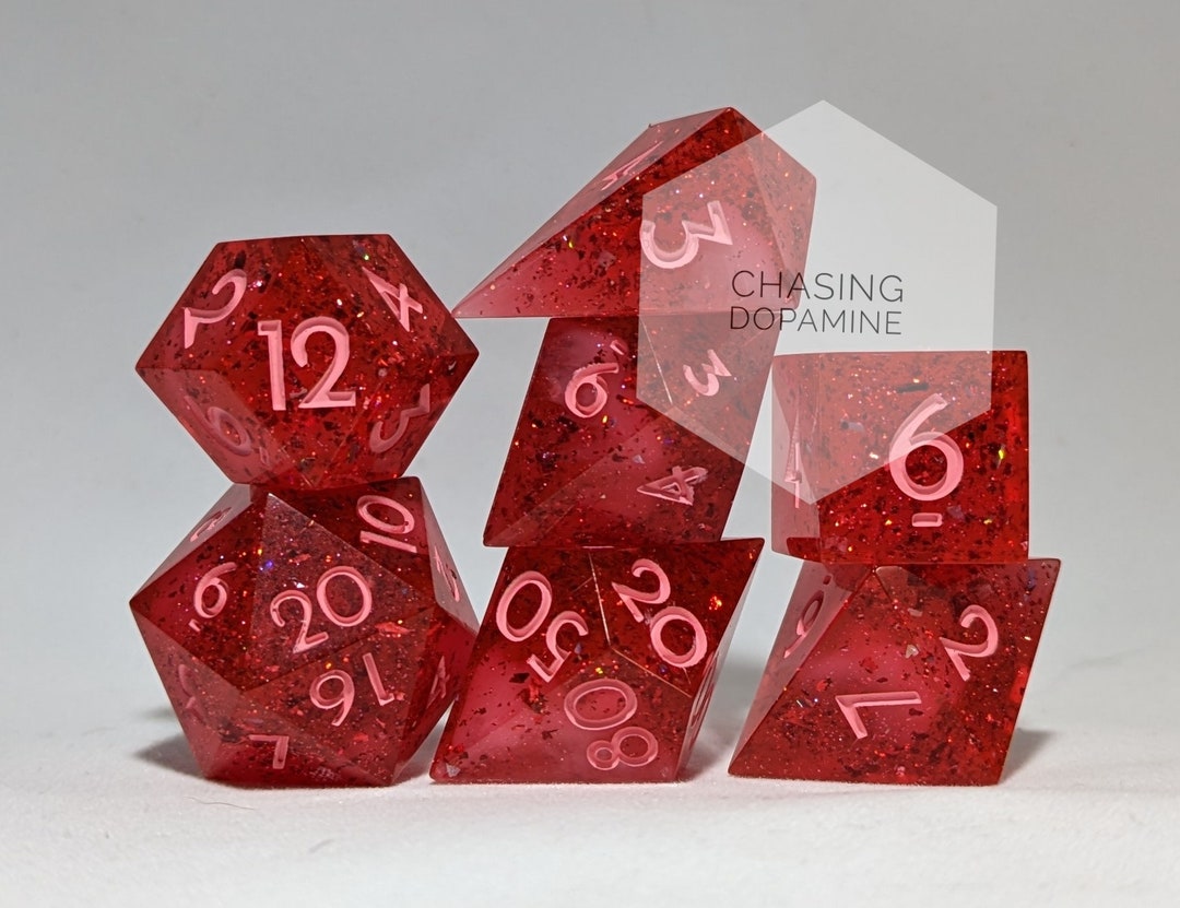 Very Red With Clouds Advantage Polyhedral Dice - Etsy