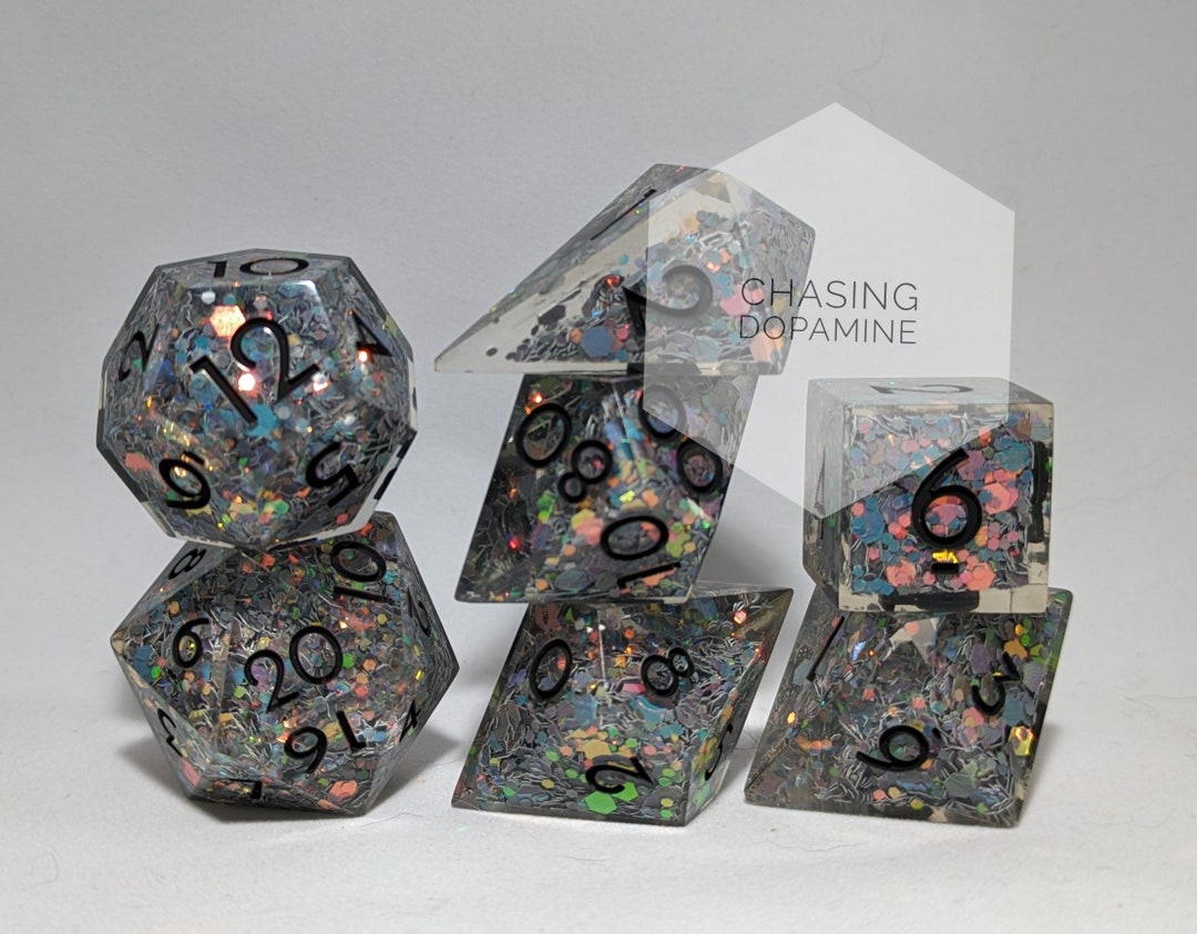 Falling Embers Glitter Dump Jumbo Polyhedral Dice - Etsy