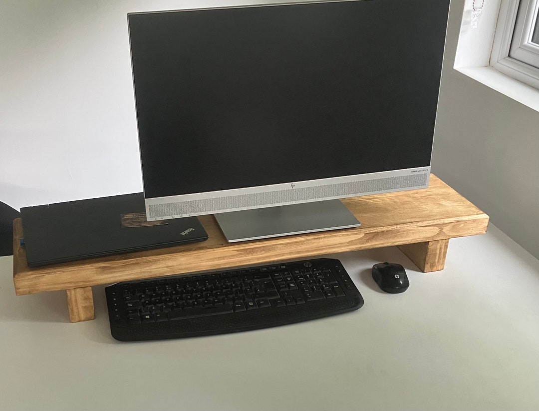 Rustic Monitor Stand Desk Organiser Monitor Riser Desk - Etsy
