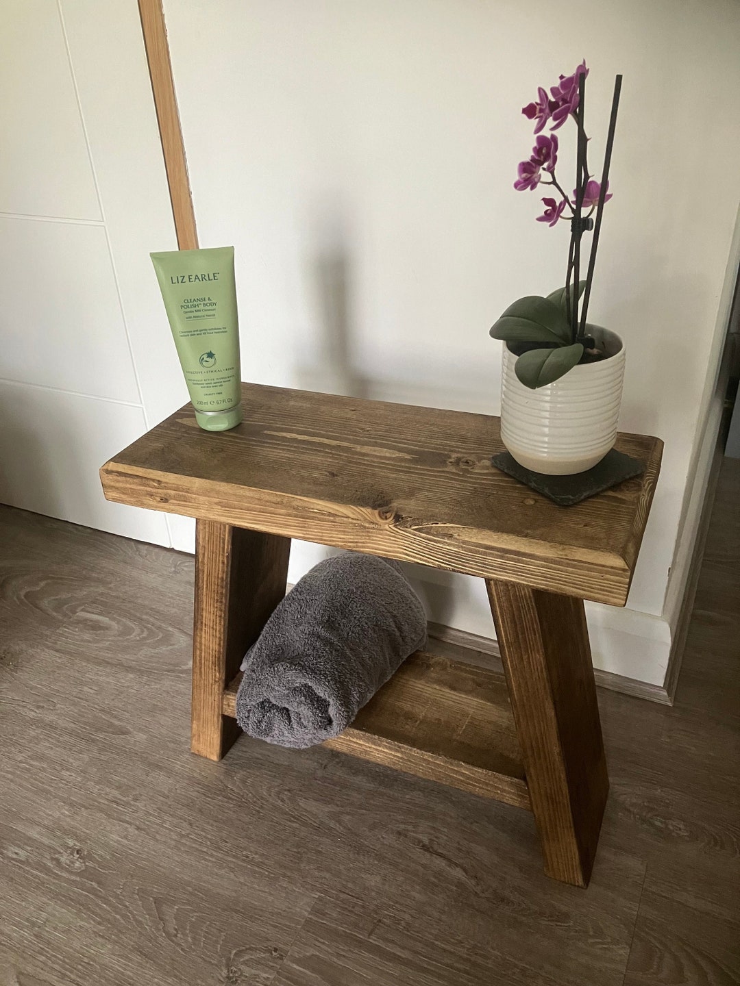 Rustic Wooden Milking Stool | Side Table | Bathroom Stool - Etsy UK