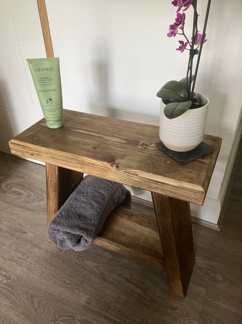 Rustic Wooden Milking Stool Side Table Bathroom Stool - Etsy UK