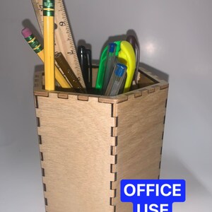 Six Sided, Hexagon, Pencil Holder, Office and Personal Organizer Wooden ...