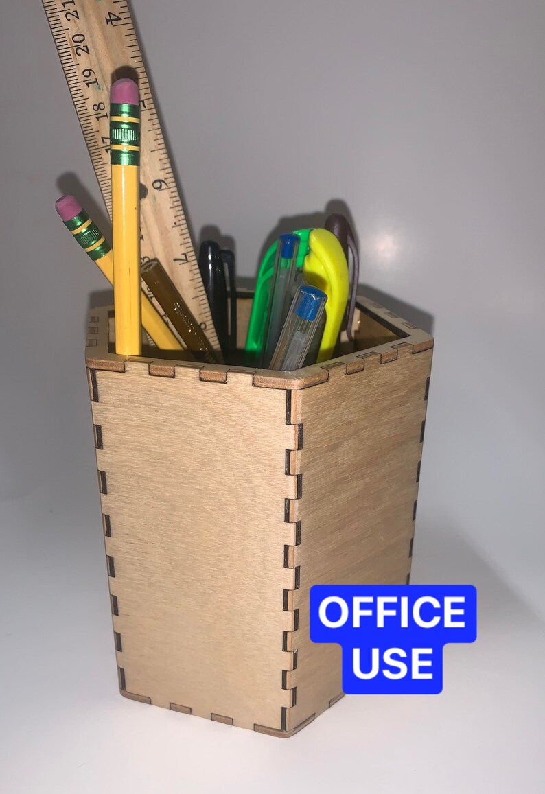 Six Sided, Hexagon, Pencil Holder, Office and Personal Organizer Wooden ...