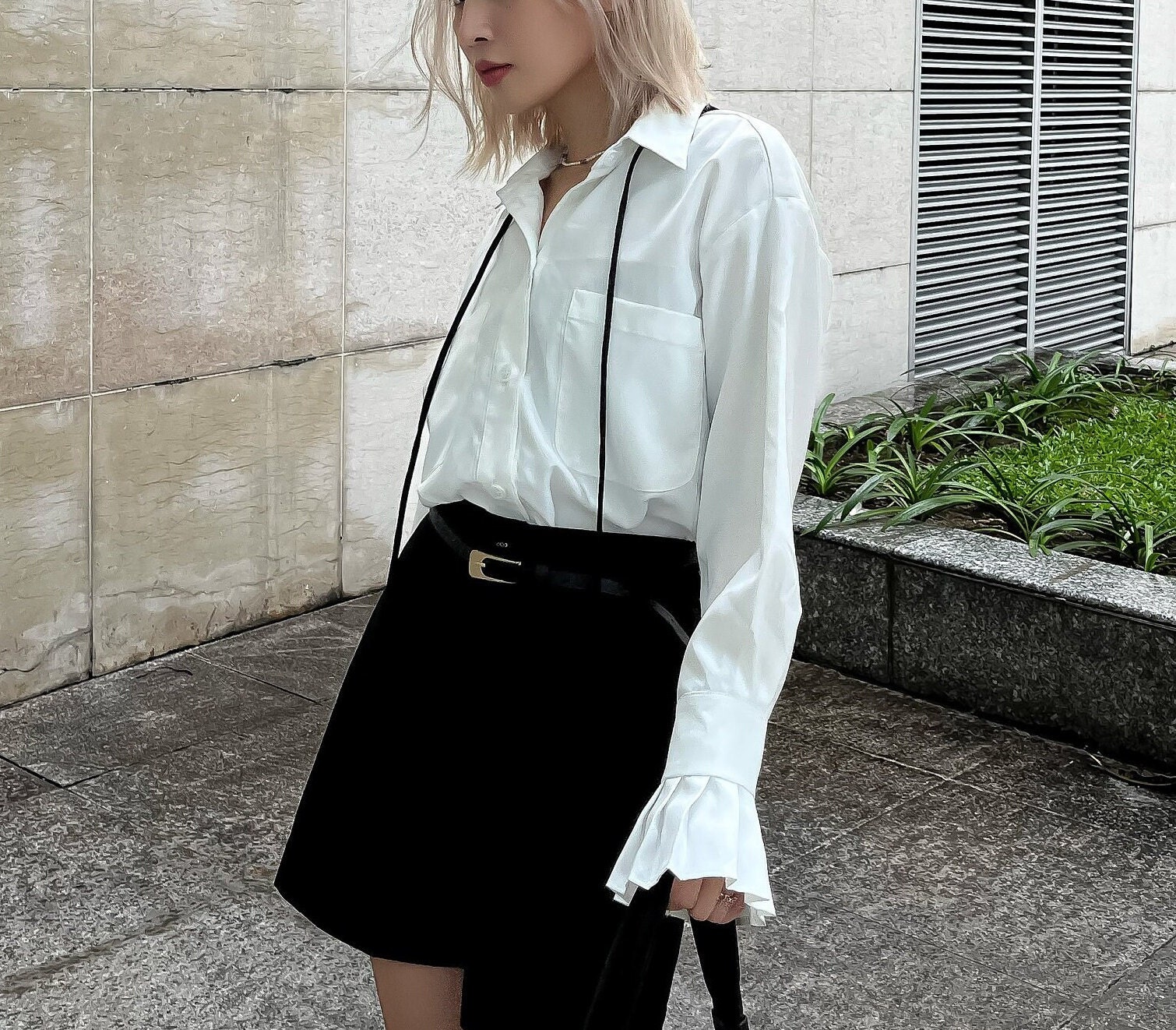 Oversized White Blouse/ Boyfriend Wide Sleeve Shirt/ Pleated - Etsy