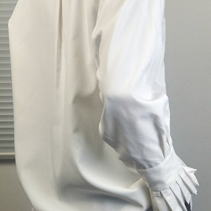 Oversized White Blouse/ Boyfriend Wide Sleeve Shirt/ Pleated - Etsy