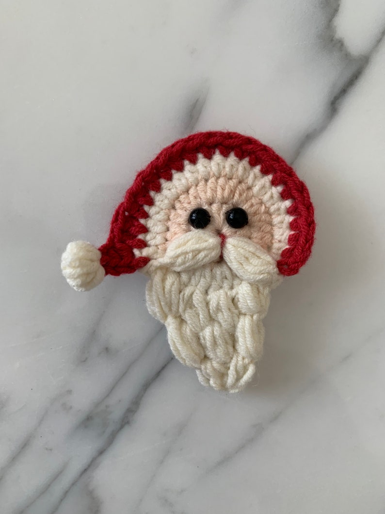 Santa Applique Crochet Pattern Crochet Christmas Ornament - Etsy