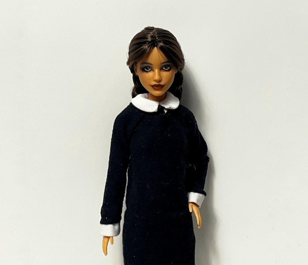 Jenna Ortega Wednesday Addams Barbie Doll Repaint - Etsy