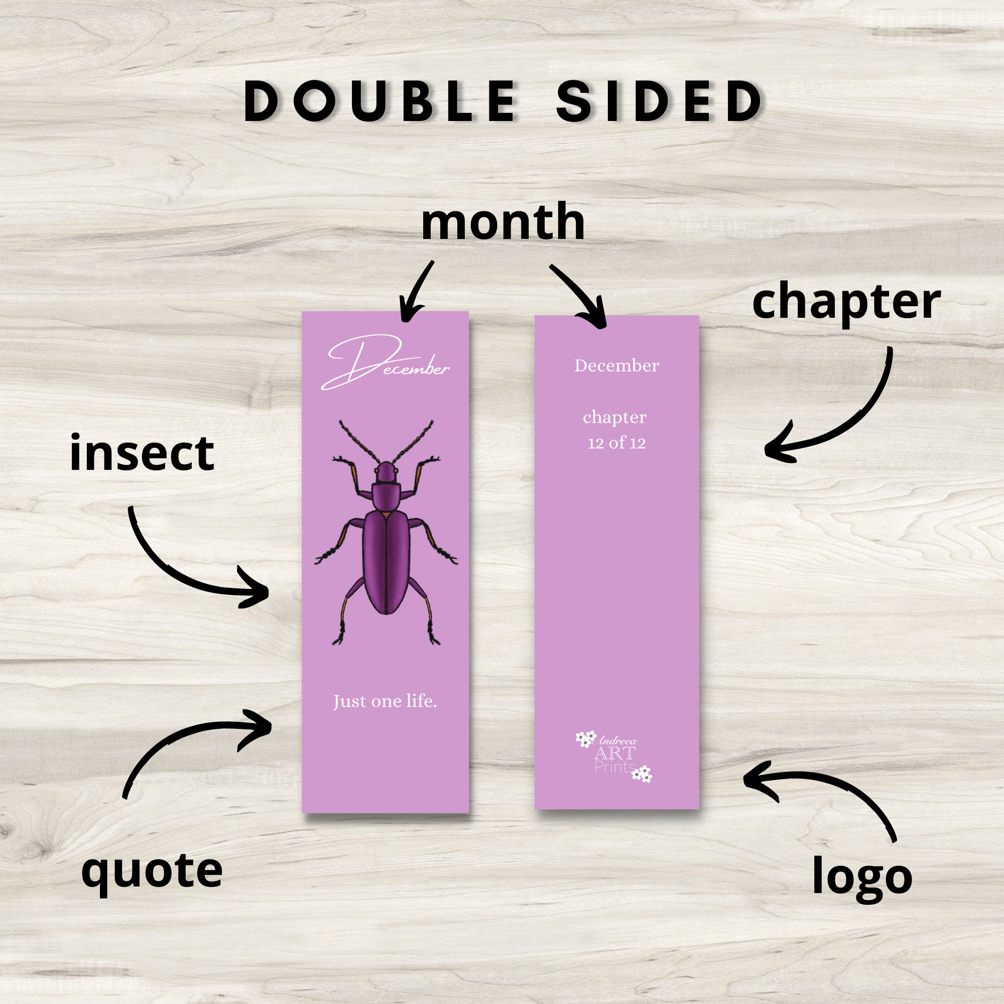 Printable Bookmarks | Set of 12 | 12 Months + Quotes Digital Bookmarks ...