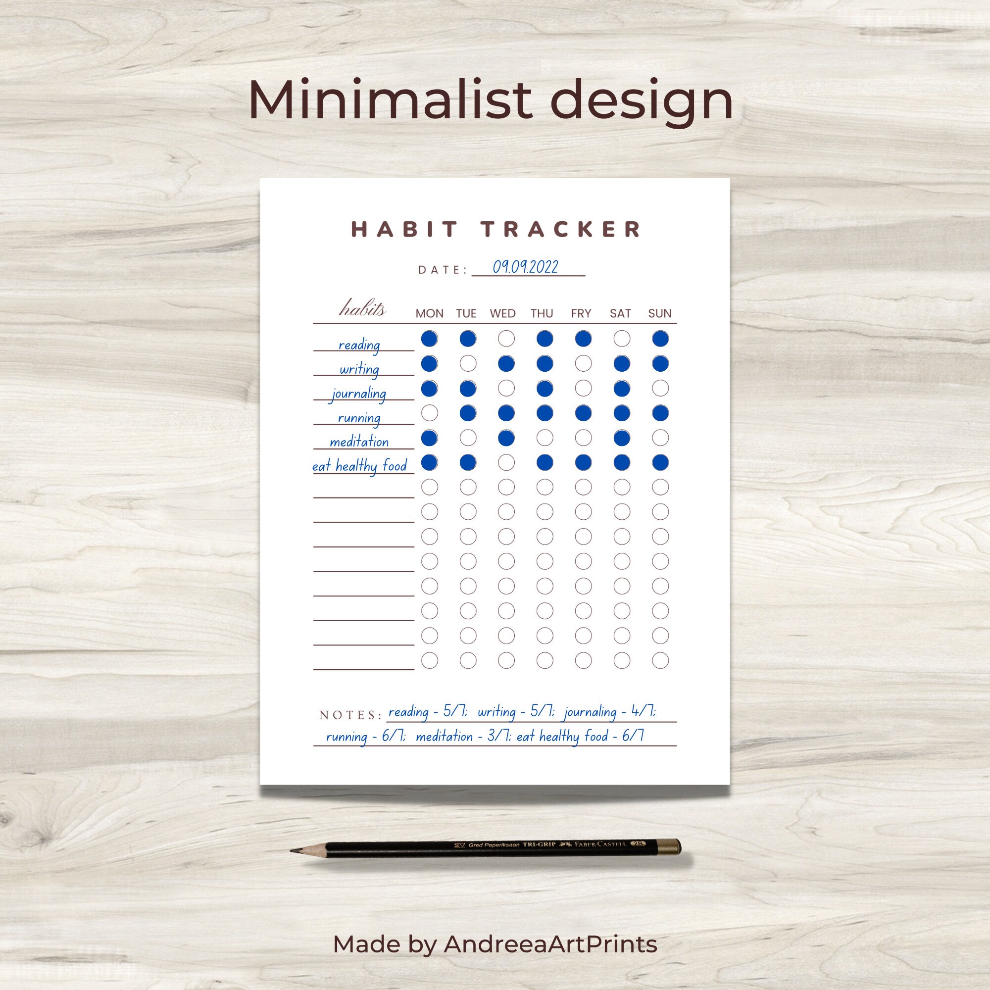 Weekly Habit Tracker Printable Portrait, Habit Tracker Template ...