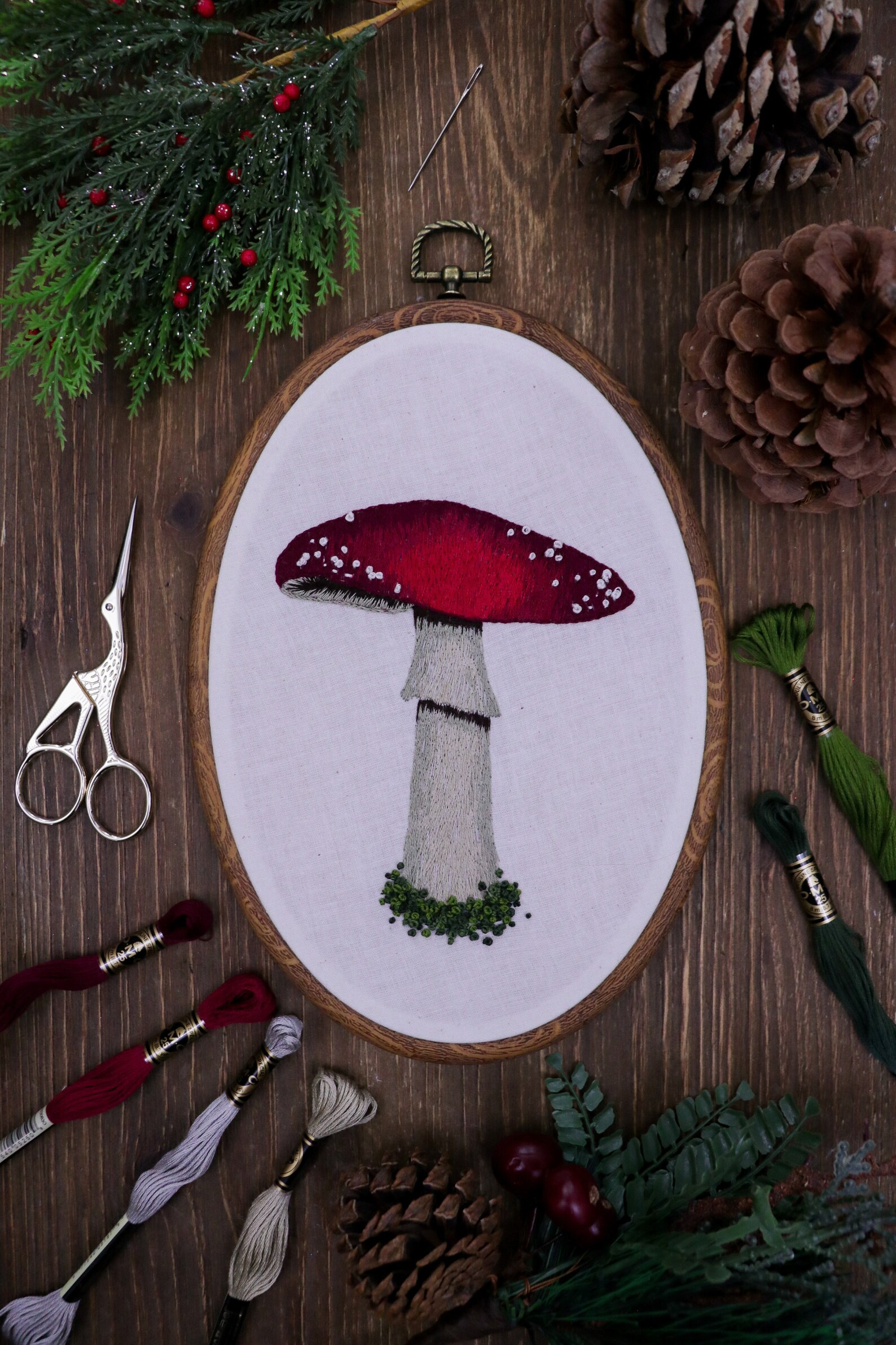 Realistic Mushroom Cottagecore Embroidery Digital Pattern & | Etsy