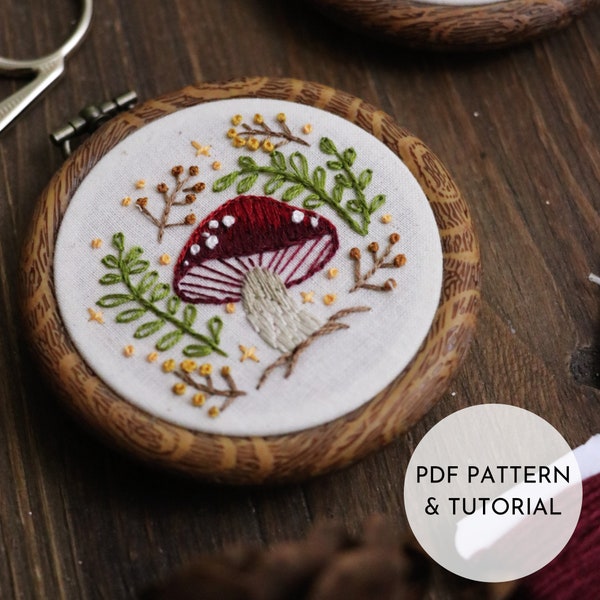 Mushroom Embroidery Pattern - Etsy