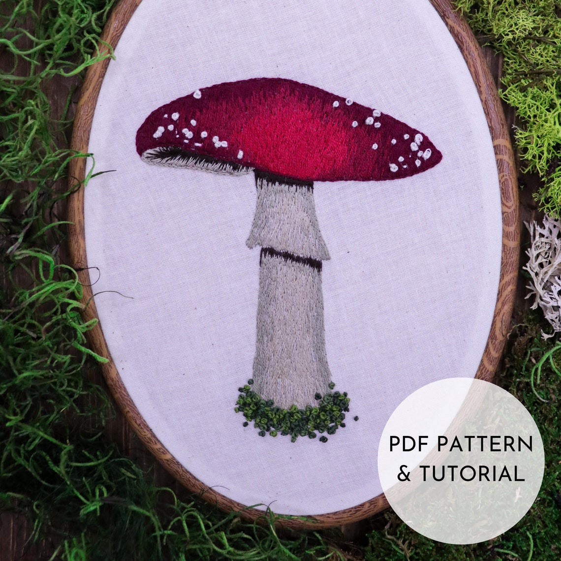 Realistic Mushroom Cottagecore Embroidery Digital Pattern & | Etsy