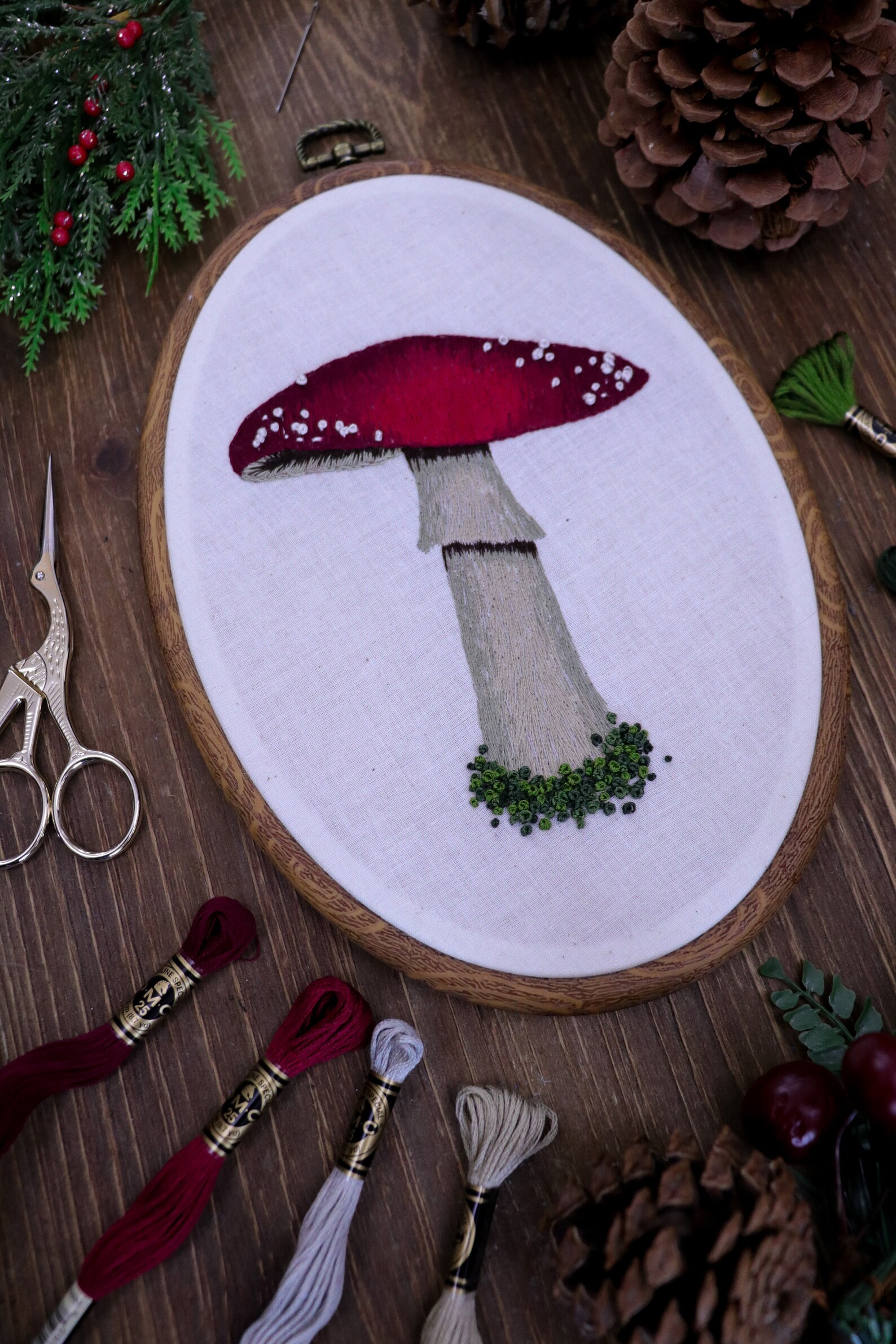Realistic Mushroom Cottagecore Embroidery Digital Pattern & | Etsy