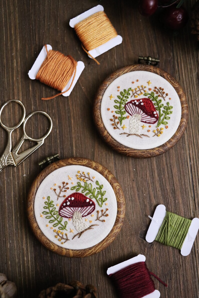 Mini Mushroom Cottagecore Embroidery Digital Pattern & - Etsy