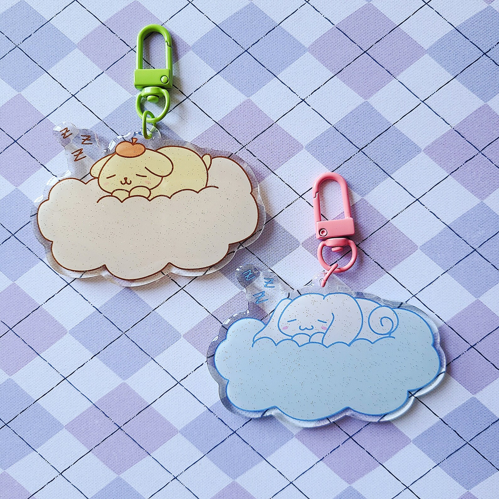Sanrio Sleepy Cinnamoroll and Pompompurin Acrylic Charm - Etsy