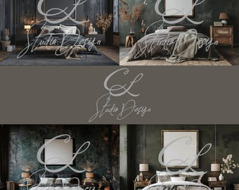 Luxury Home Dark & Moody Office Bundle - (4) High Resolution Digital ...