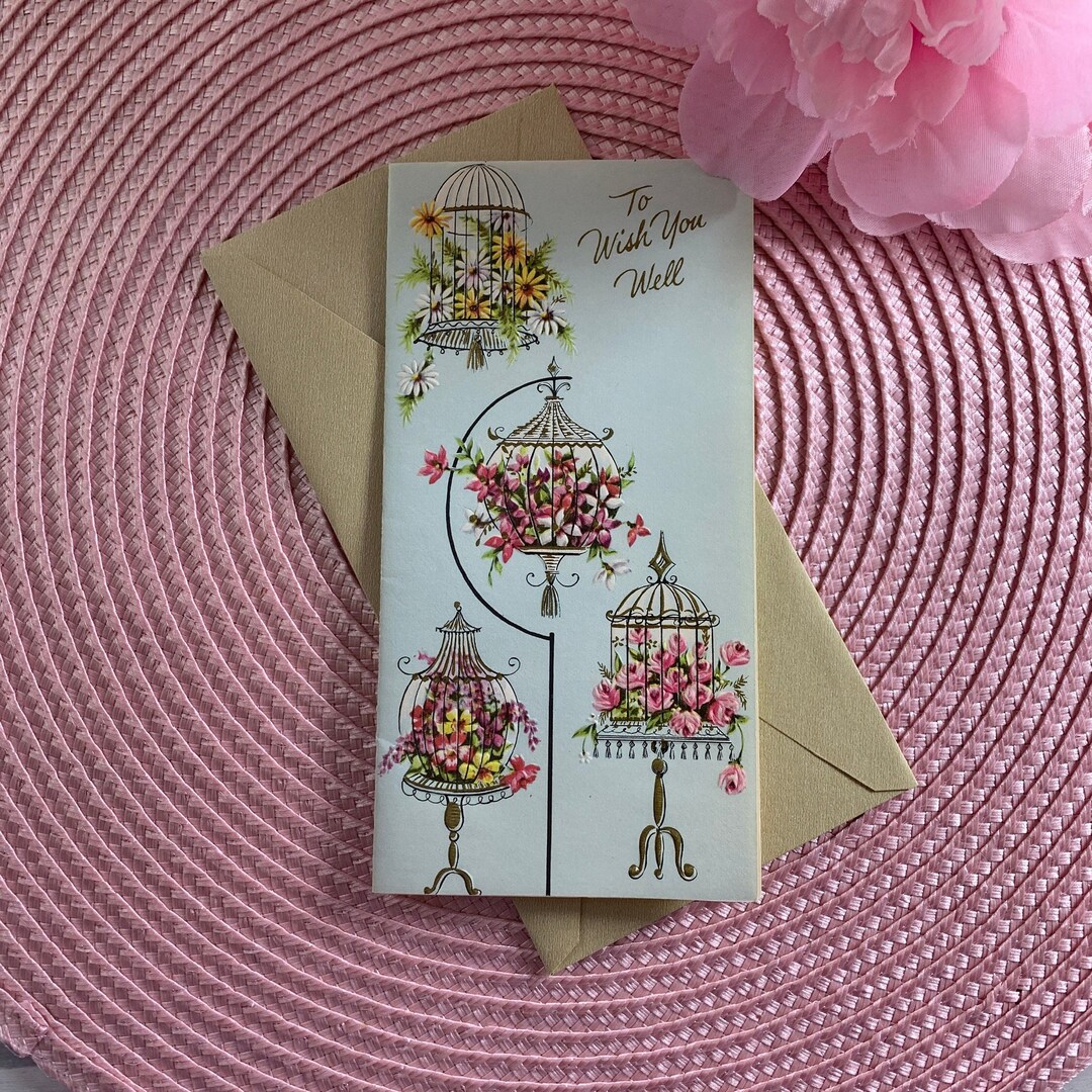 Vintage UNUSED Get Well Greeting Card With Envelope, Kitschy Mid Century Modern, Family and ...